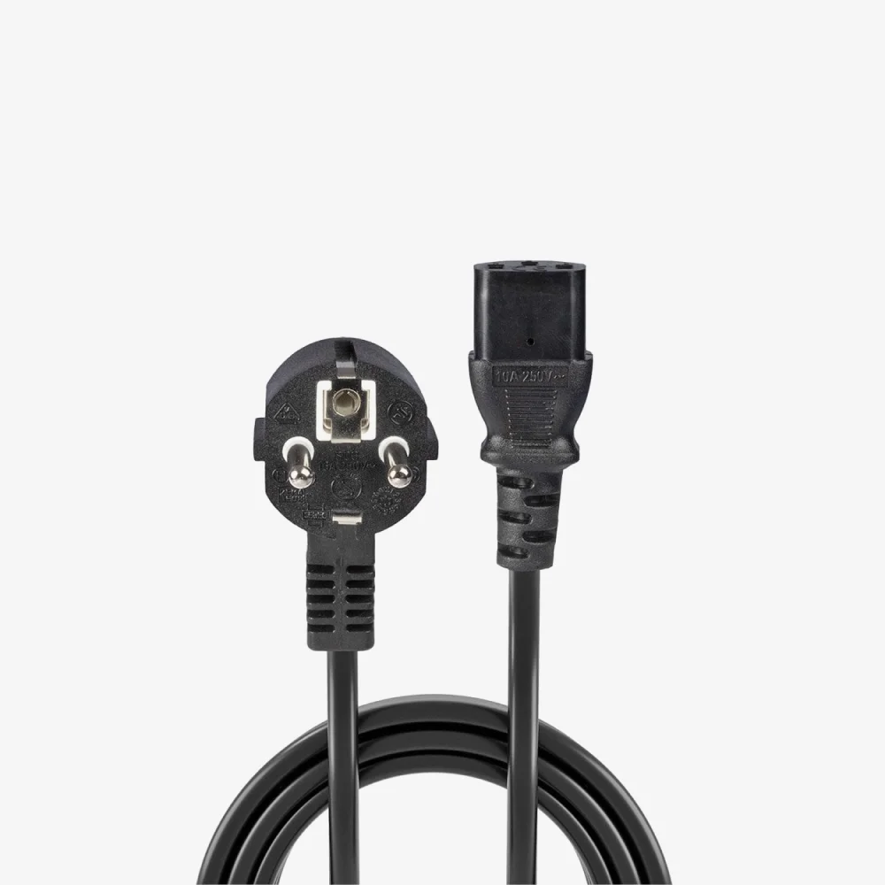 LINDY 2m SCHUKO 2 PIN PLUG To IEC C13 POWER CABLE BLACK - 30335 - Newcomme