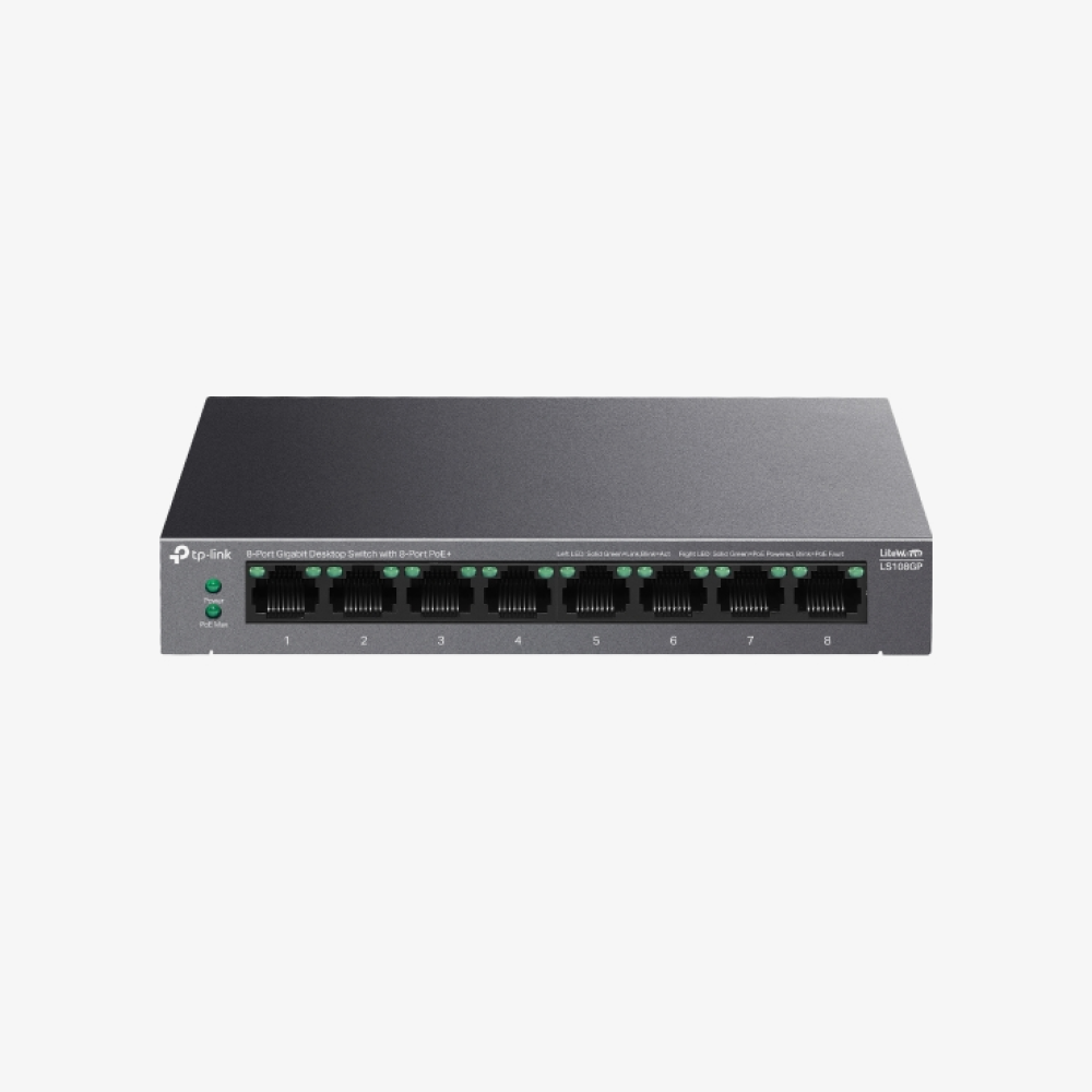 TP-Link 8-Port Gigabit Desktop Switch with 8-Port PoE+ - LS108GP - Newcomme